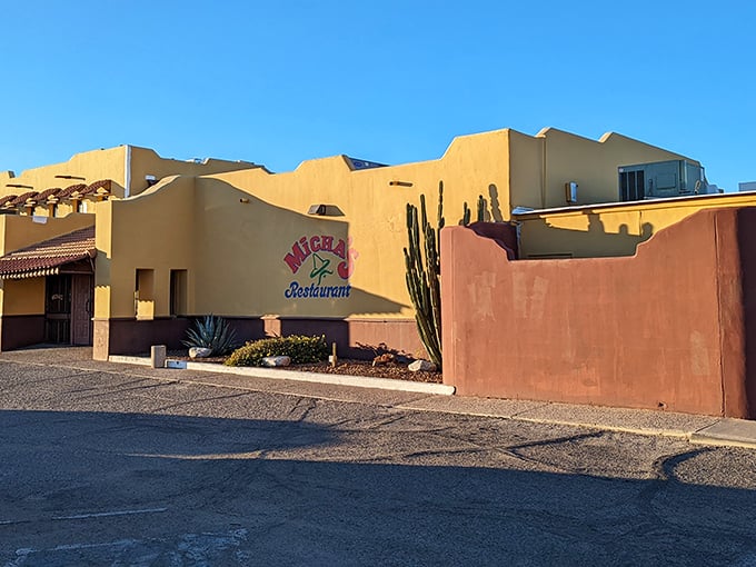 Adobe walls and desert landscaping create the perfect stage for authentic Mexican cuisine adventures.