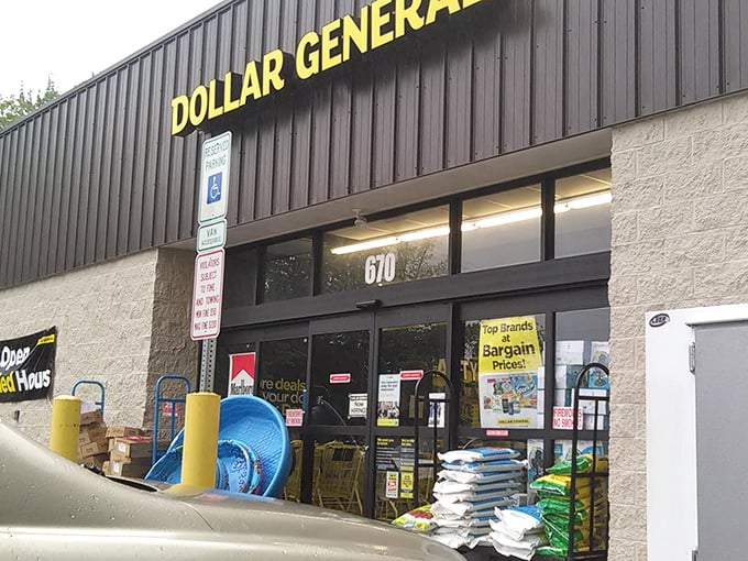 The iconic yellow and black signage beckons like a budget-friendly lighthouse guiding penny-pinchers safely to harbor. Dollar General's Waymart location stands ready for bargain hunters.