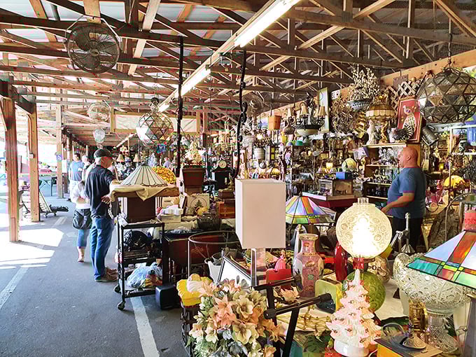 Treasure hunters navigate the labyrinth of Lee's Bags, where handbags and luggage await their next adventure. Bargain paradise defined!