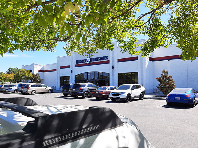 The white building with blue and red signage beckons like a treasure chest waiting to be opened. Sacramento's bargain hunters' paradise sits unassumingly in a suburban strip.
