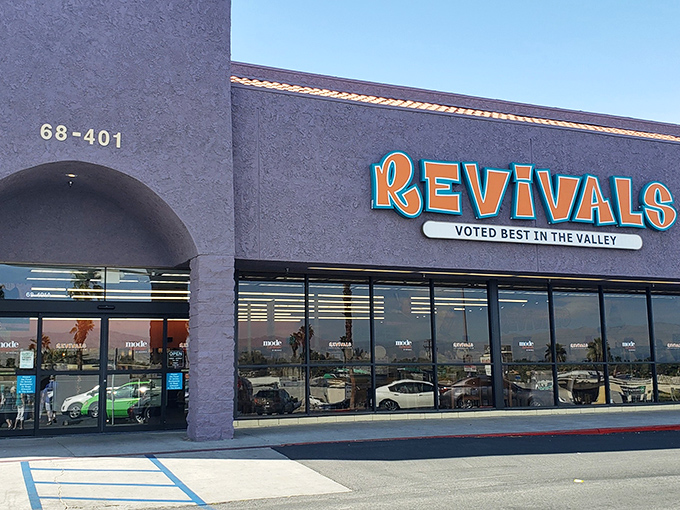 The purple-gray exterior of Revivals proudly announces its "Best in the Valley" status – like finding the cool kid's house in a neighborhood of bargains.