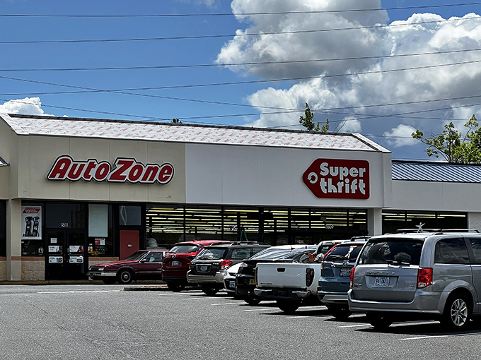 The unassuming exterior of SuperThrift belies the wonderland of treasures waiting inside. Like a thrift store TARDIS—bigger on the inside!