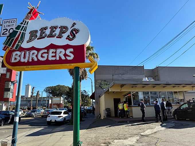 That iconic rocket ship sign isn't just retro-cool—it's a beacon of burger bliss that's been guiding hungry San Franciscans to flavor paradise for generations.