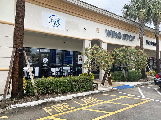 Nestled between palm trees and neighboring shops, The Fish Joint's unassuming strip mall location is Florida's version of a culinary speakeasy.