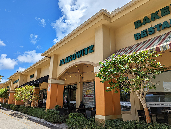 Flakowitz's unassuming strip mall exterior is like finding a Rolex in a cereal box—the ultimate reminder to never judge a deli by its stucco. 