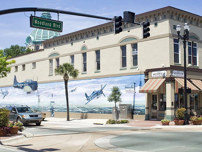 DeLand's historic architecture stands proudly against Florida's blue skies, a testament to small-town charm with big personality.