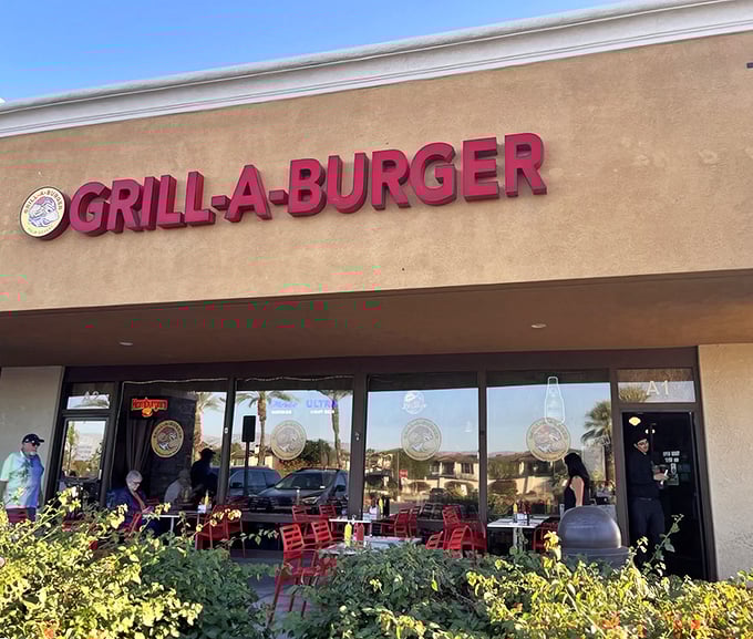 Desert dining at its finest: where towering saguaro cacti meet towering burger expectations in perfect harmony.