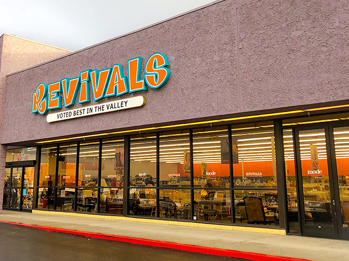 The storefront says it all – "VOTED BEST IN THE VALLEY." When a thrift store earns bragging rights, you know treasure awaits inside.