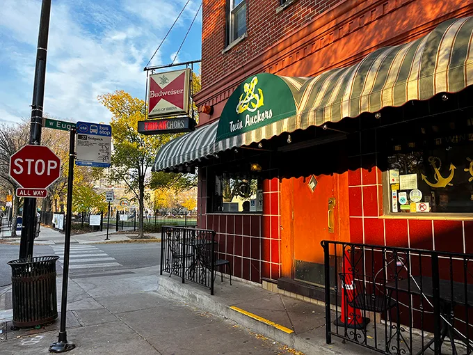 The unassuming brick exterior of Twin Anchors hides Chicago's worst-kept secret: those legendary ribs that have kept this corner bustling since 1932.