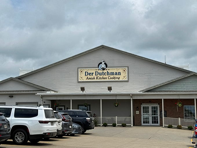 The unassuming exterior of Der Dutchman belies the culinary treasures within. Like finding a Michelin star restaurant disguised as your grandmother's house.