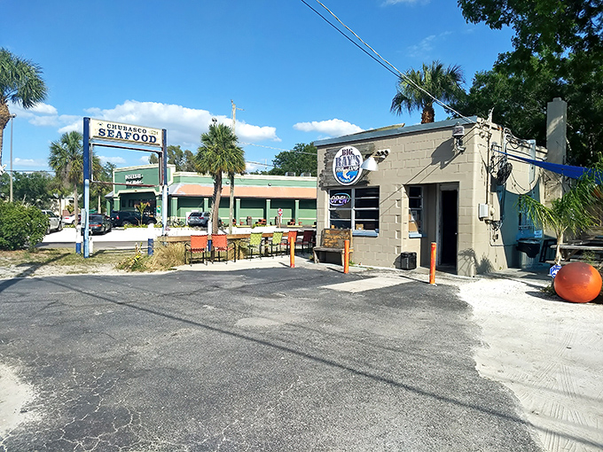 The unassuming exterior of Big Ray's Fish Camp proves once again that in Florida, the best seafood often comes from places that put their money into the food, not the facade.