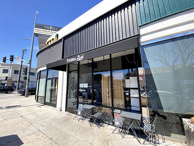 Sleek, modern, and unassuming from the outside—Pizzeria Sei's exterior belies the pizza paradise waiting within. The best treasures often hide in plain sight.