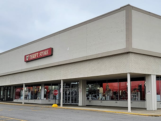 The unassuming exterior of Ohio Thrift on Harrisburg Pike belies the treasure trove waiting inside. Bargain hunters, prepare for adventure!