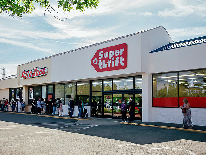 The unassuming exterior of SuperThrift belies the wonderland of treasures waiting inside. Like a thrift store TARDIS—bigger on the inside!