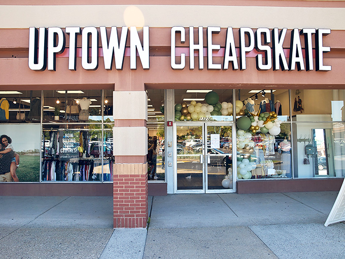 The storefront beckons like a fashion oasis in the suburban desert. Uptown Cheapskate's promise of treasure hunting without the financial regret is impossible to resist.