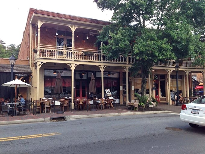 Historic charm meets culinary excellence on Canton Street. Little Alley Steakhouse's beautiful brick exterior and inviting porch beckon meat lovers to step inside and indulge.