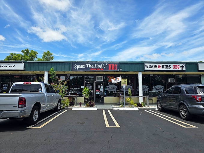The unassuming exterior hides a smoky wonderland where meat dreams come true daily.