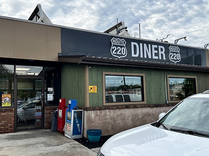 The unassuming exterior of Route 220 Diner stands like a beacon for hungry travelers – proof that culinary treasures often hide in plain sight.