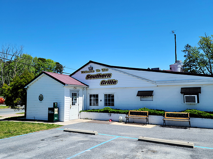 The unassuming white building with its red roof might not stop traffic, but locals know this humble exterior houses Delaware's comfort food paradise.