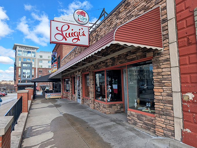 The iconic red cursive sign beckons hungry Ohioans like a lighthouse for the pasta-starved. This unassuming storefront hides culinary treasures within its brick walls.