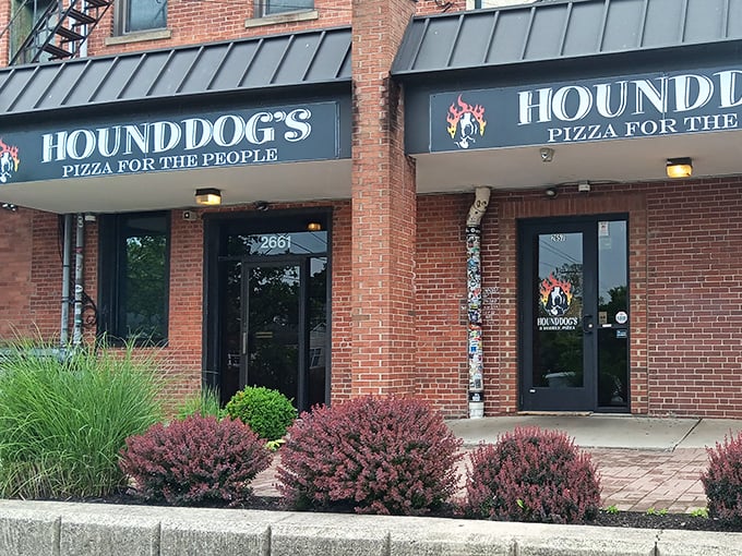 The brick facade and welcoming signage promise pizza adventures that'll make your neighborhood joint jealous.