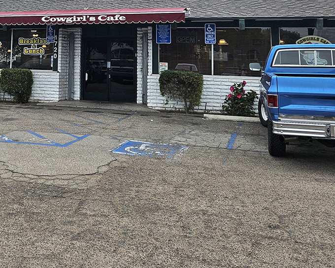 The unassuming exterior of Cowgirls Cafe in Santa Ana might not stop traffic, but trust me—what's inside will stop you in your tracks.
