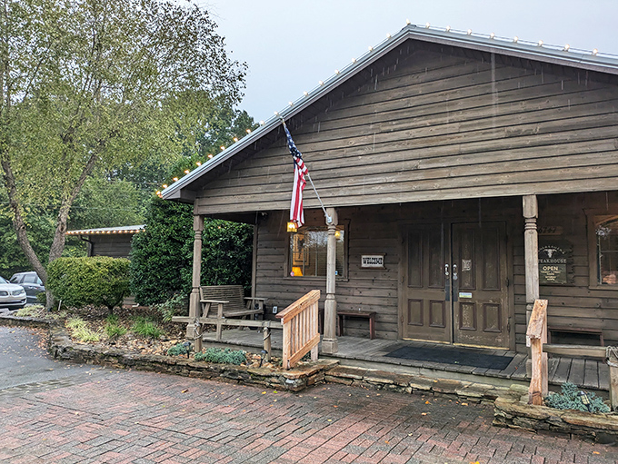 The unassuming wooden exterior of Lineberger's promises what fancy restaurants often forget – it's about the steak, not the show.