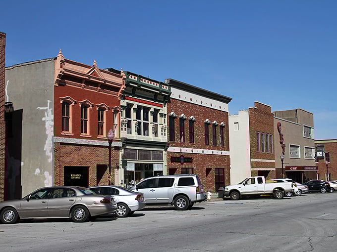 Historic charm meets small-town affordability along Neosho's main street, where brick buildings house local businesses that won't break your retirement budget.