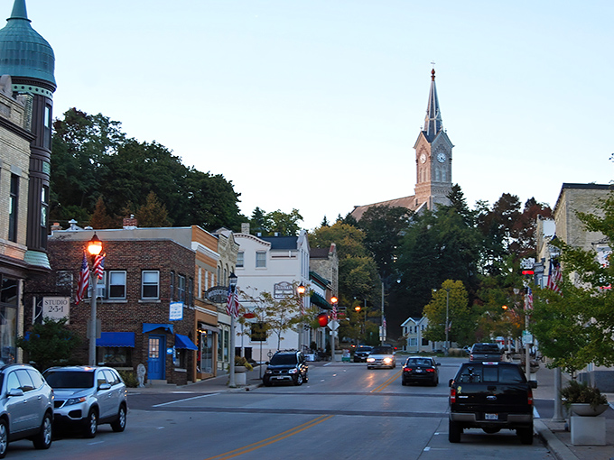 Downtown Port Washington looks like a movie set, but it's the real deal – historic buildings with copper domes and cream city brick lining streets that practically beg you to explore.