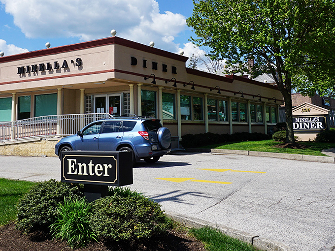 The unassuming exterior of Minella's Diner in Wayne stands like a time capsule of American dining, promising comfort food treasures within its modest walls.