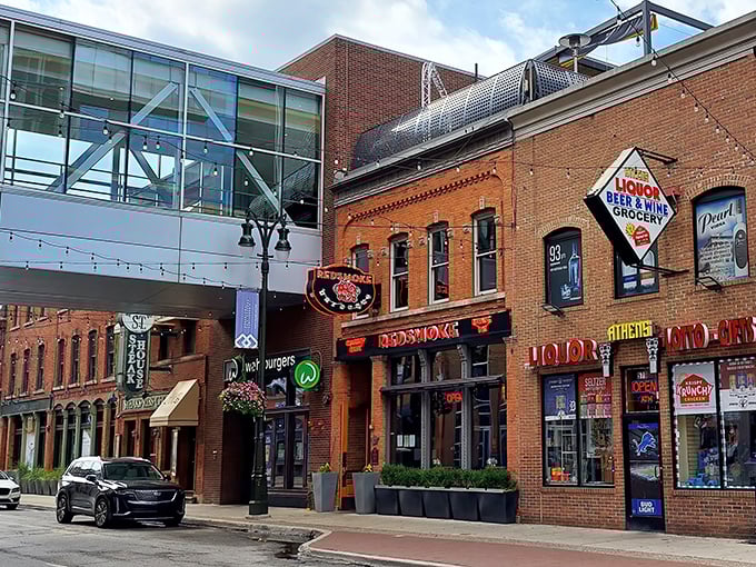 Nestled in Detroit's historic Greektown district, Redsmoke's brick façade promises smoky treasures within. The perfect urban oasis for barbecue pilgrims.