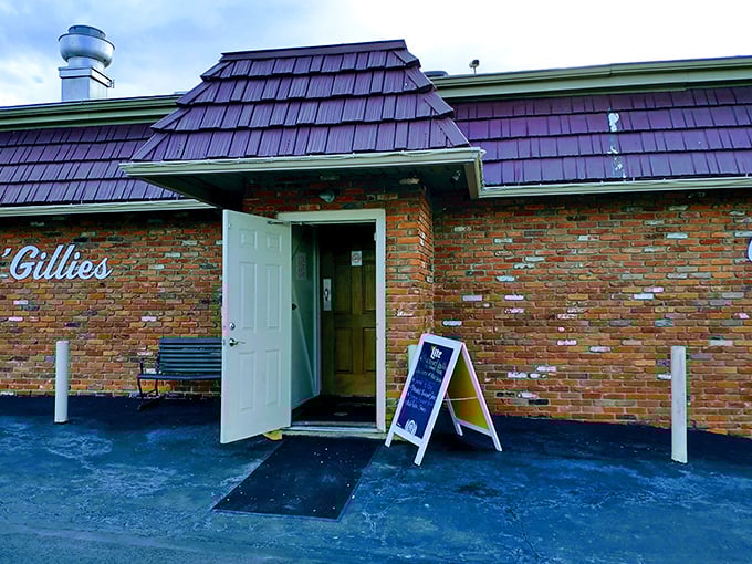 Don't let the humble brick exterior fool you—behind that unassuming purple-shingled roof and white door lies a Pennsylvania culinary adventure worth every calorie.