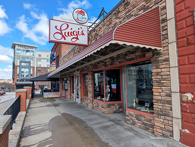 The iconic red sign of Luigi's has been welcoming hungry Akronites since long before Instagram made restaurant exteriors worth photographing. Brick, charm, and promise.