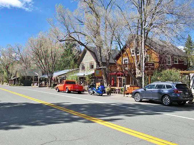 Main Street Markleeville stretches before you like a promise – where traffic jams mean three cars at once and everyone waves.