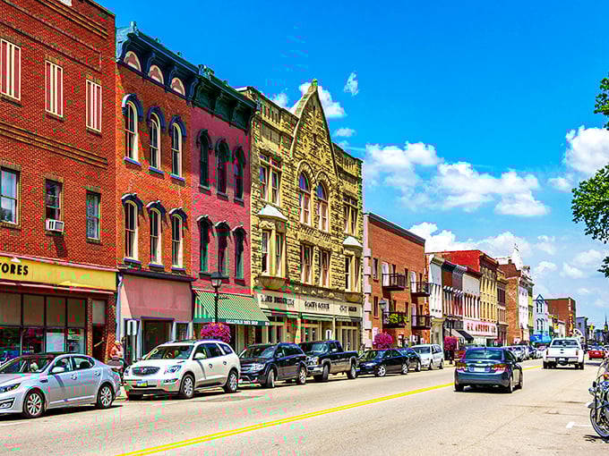 Downtown Gallipolis showcases the iconic Colony Theater marquee, where small-town charm meets vintage Americana without the big-city price tag.