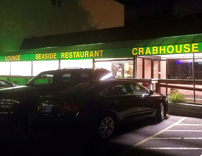 That green glow isn't kryptonite – it's the beacon calling Maryland's crab cake connoisseurs home.
