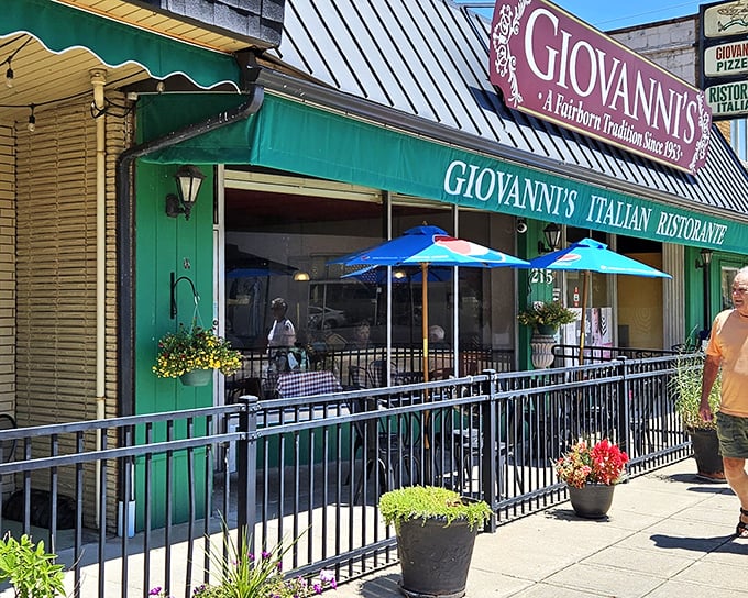 The green storefront of Giovanni's hasn't changed much since 1953, proving that when you've got a good thing going, you don't mess with success.