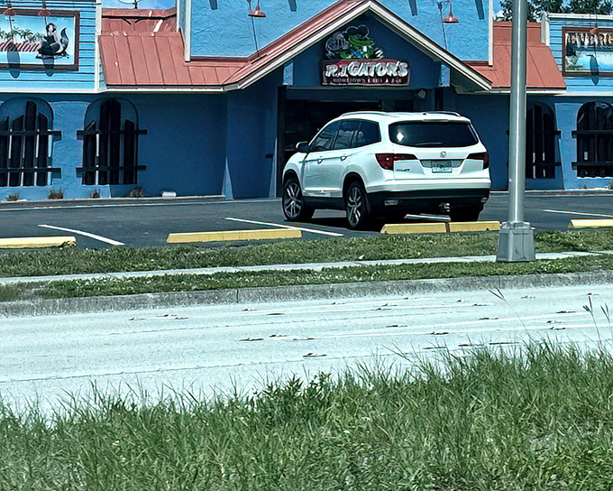 That bright blue facade isn't just for show - it's practically calling your name from the parking lot.