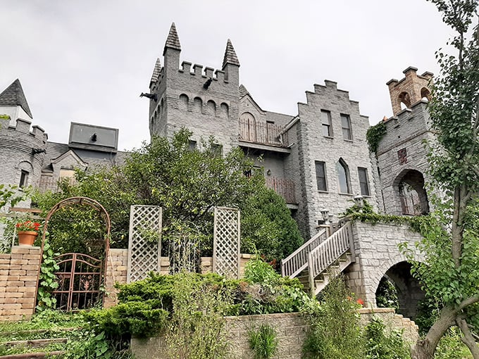RavenStone Castle rises from the Illinois prairie like a medieval mirage, its stone towers and crenellations defying both geography and expectations.