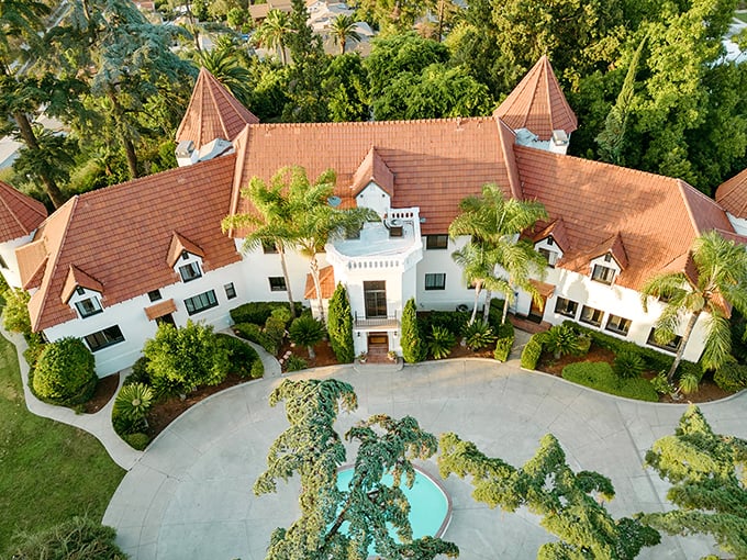 Fairytale architecture meets California sunshine at Wrensmoor Castle, where that distinctive turret practically begs you to let down your hair, Rapunzel-style.