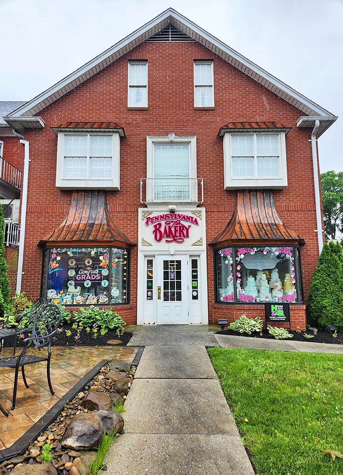 This charming brick building looks like it belongs in a Hallmark movie, complete with copper awnings and sweet surprises inside.