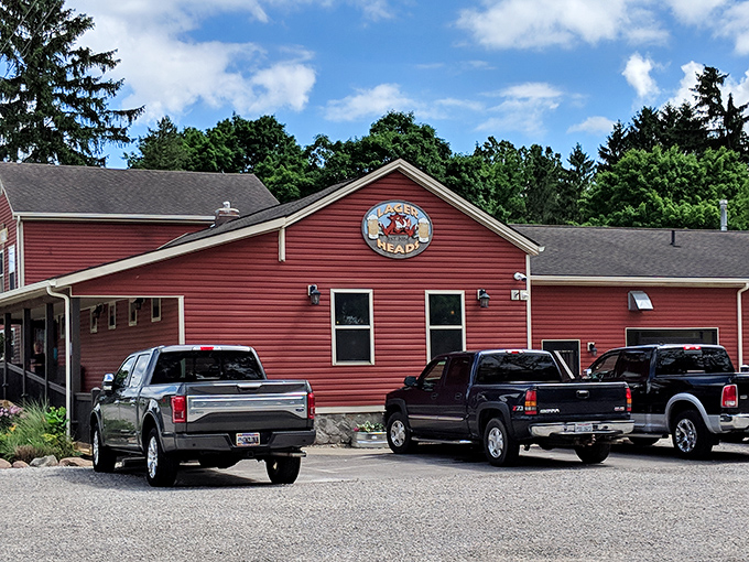 The unassuming red exterior of Lager Heads might fool you, but that's part of its charm—the best BBQ joints never need flashy signs to draw crowds.