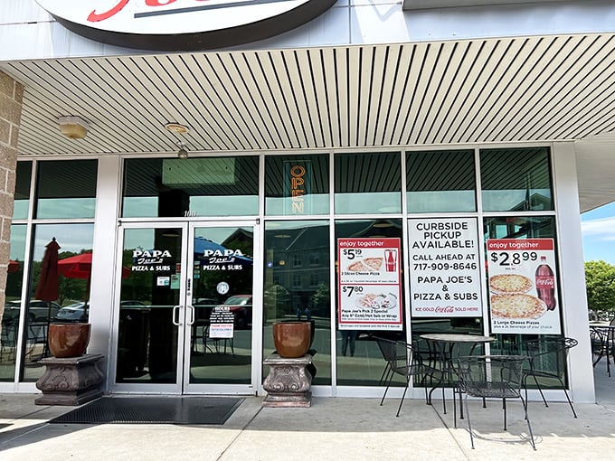 The unassuming storefront of Papa Joe's might not stop traffic, but locals know this modest exterior hides pizza greatness within.
