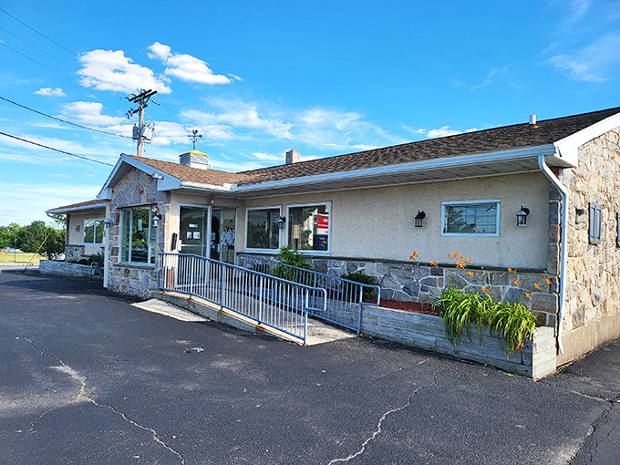 The unassuming exterior of Sunset Family Restaurant stands like a culinary speakeasy—only the initiated know the deliciousness that awaits inside this Birdsboro treasure.