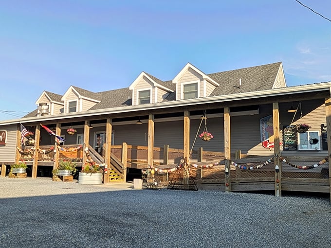 The unassuming exterior of JP's Wharf promises no pretension—just the coastal charm that says "we're serious about seafood, not fancy tablecloths."