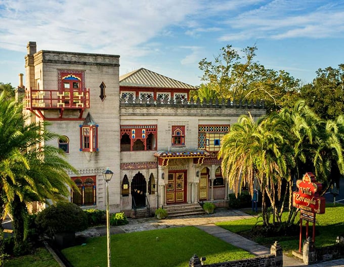 Like a mirage rising from St. Augustine's historic streets, Villa Zorayda's sand-colored walls and vibrant red accents transport you straight to Moorish Spain without the passport hassle.
