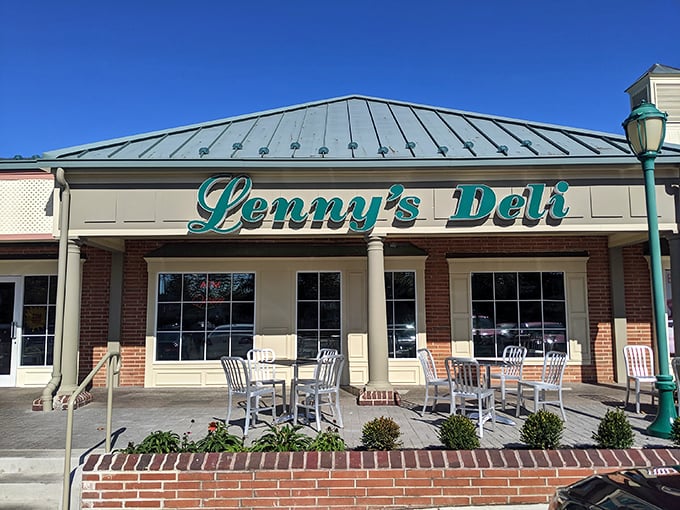 The iconic teal sign of Lenny's Deli beckons hungry Marylanders like a lighthouse guiding sandwich-seekers safely to shore.