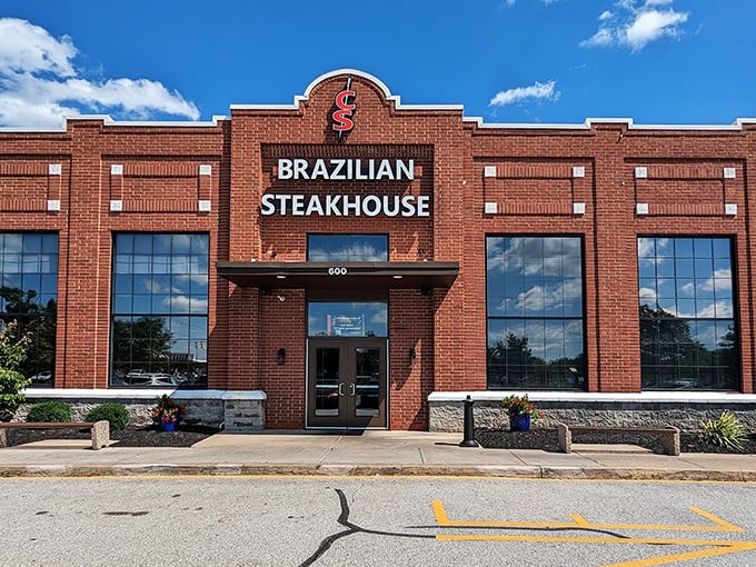 The brick fortress of flavor stands proudly in Newark, promising carnivorous delights behind its unassuming façade. Meat paradise awaits.