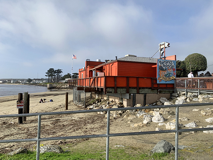 Perched on the edge of Princeton Harbor like a rustic postcard come to life, Barbara's Fishtrap's distinctive red exterior promises seafood worth writing home about.