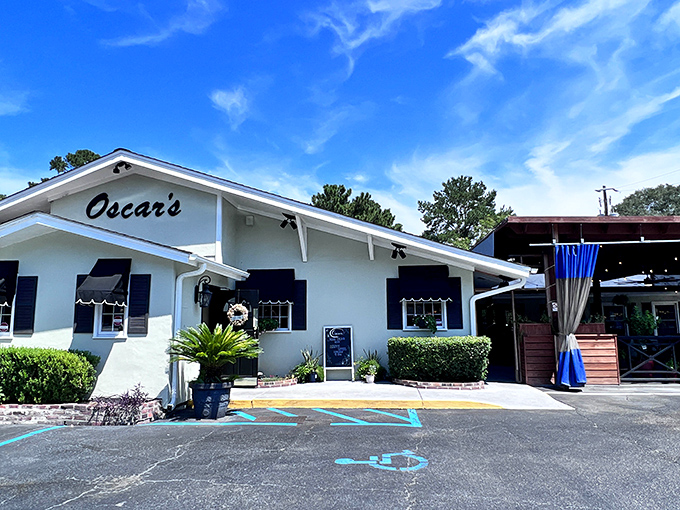 The unassuming white exterior of Oscar's belies the culinary treasures within—like finding a pearl in the most ordinary-looking oyster in Summerville.